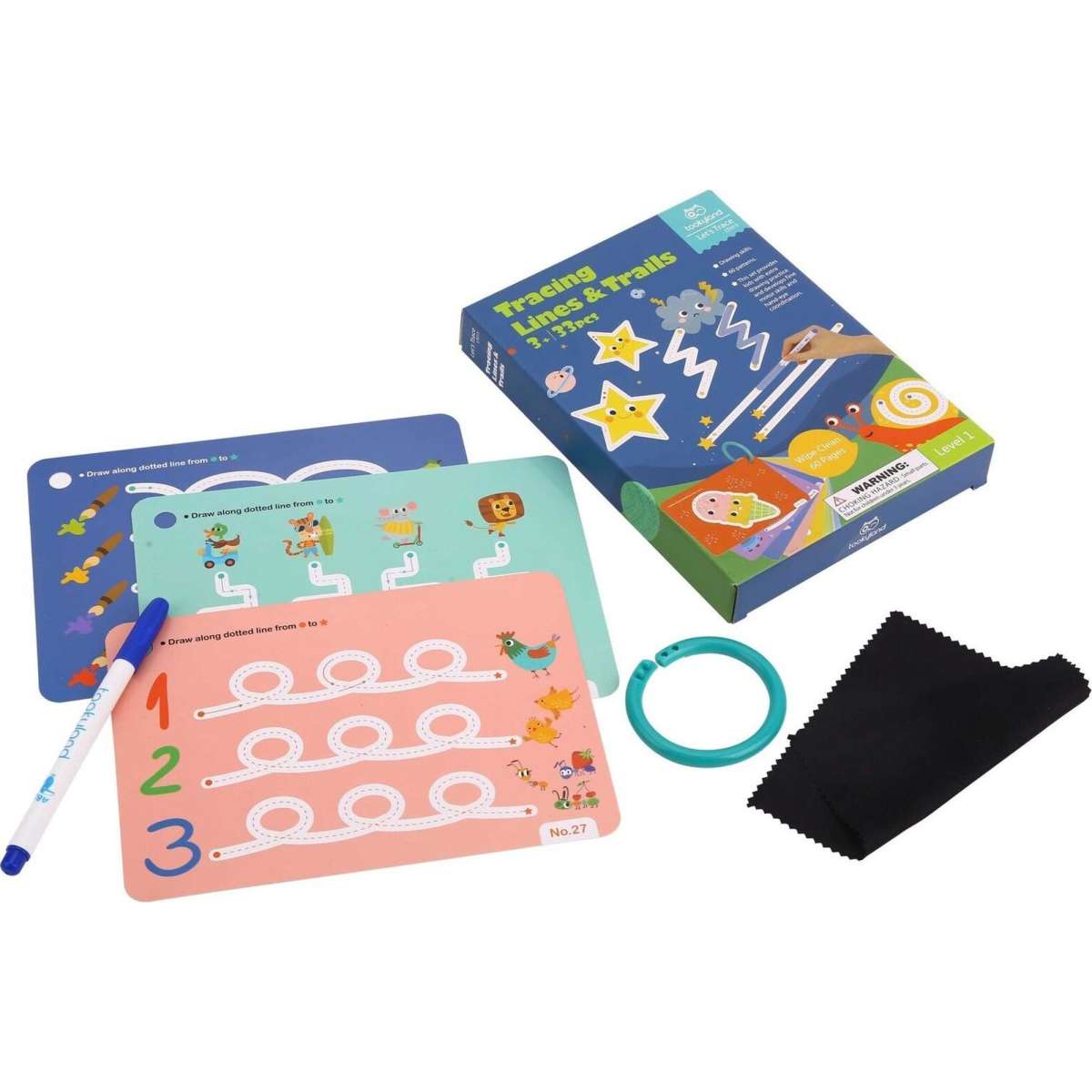 Tookyland Let'S Trace-Tracing Lines & Trails Flash Cards Kids 3y ...