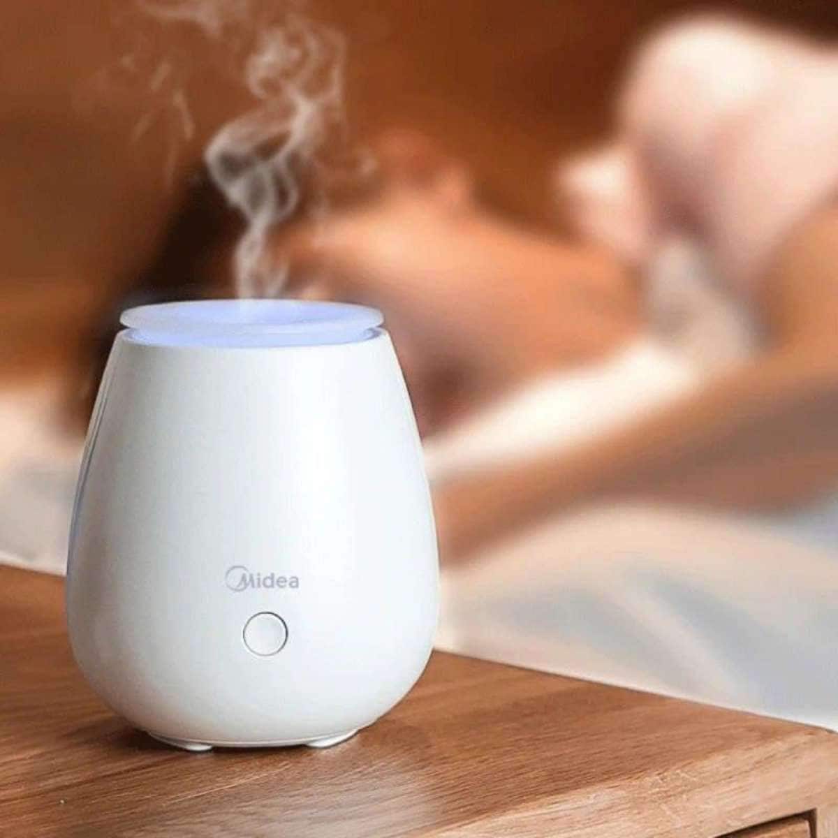 Midea LED Night Light Aromatherapy Essential Oil Humidifier Diffuser ...