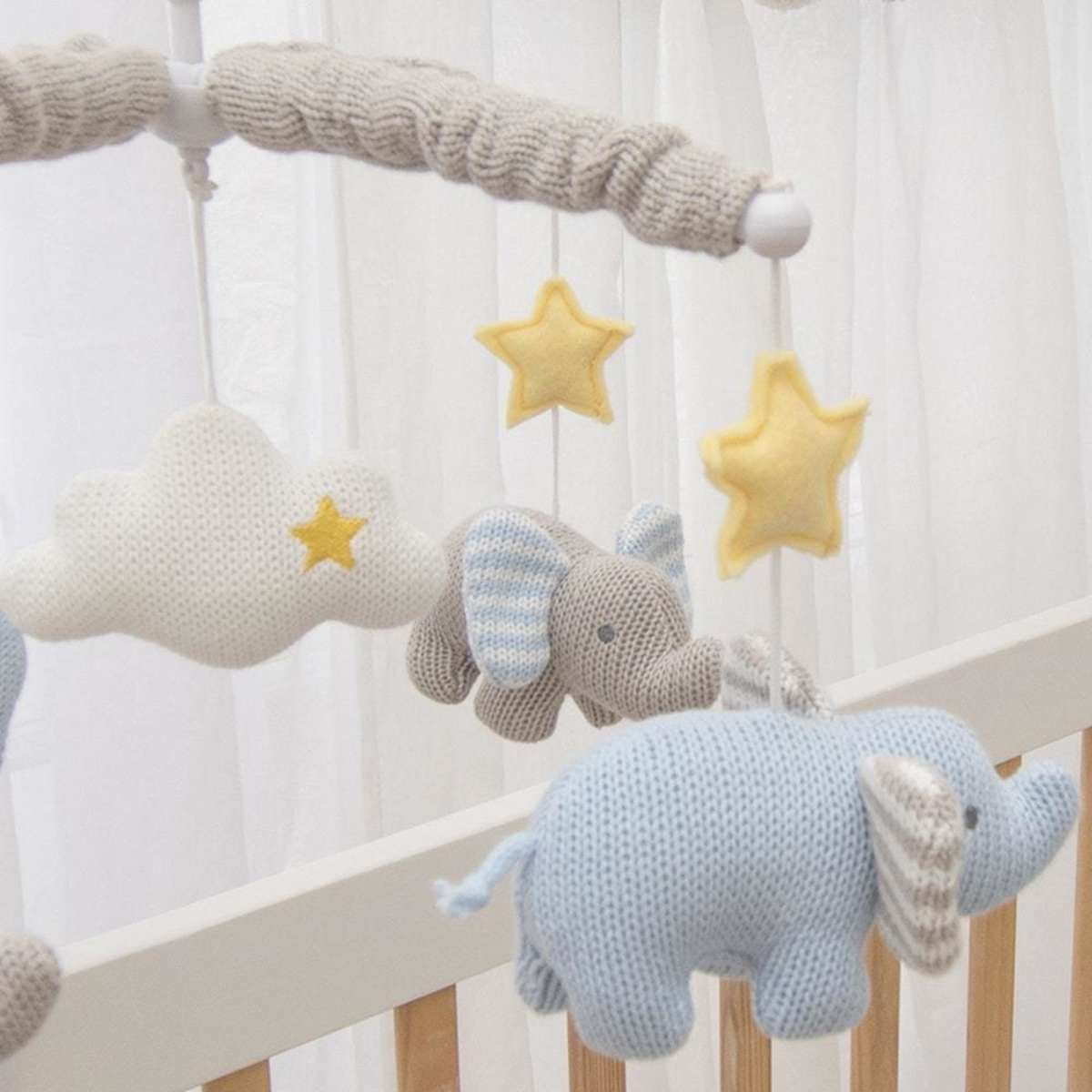 Living Textiles Musical Mobile Set Mason Elephant | Woolworths