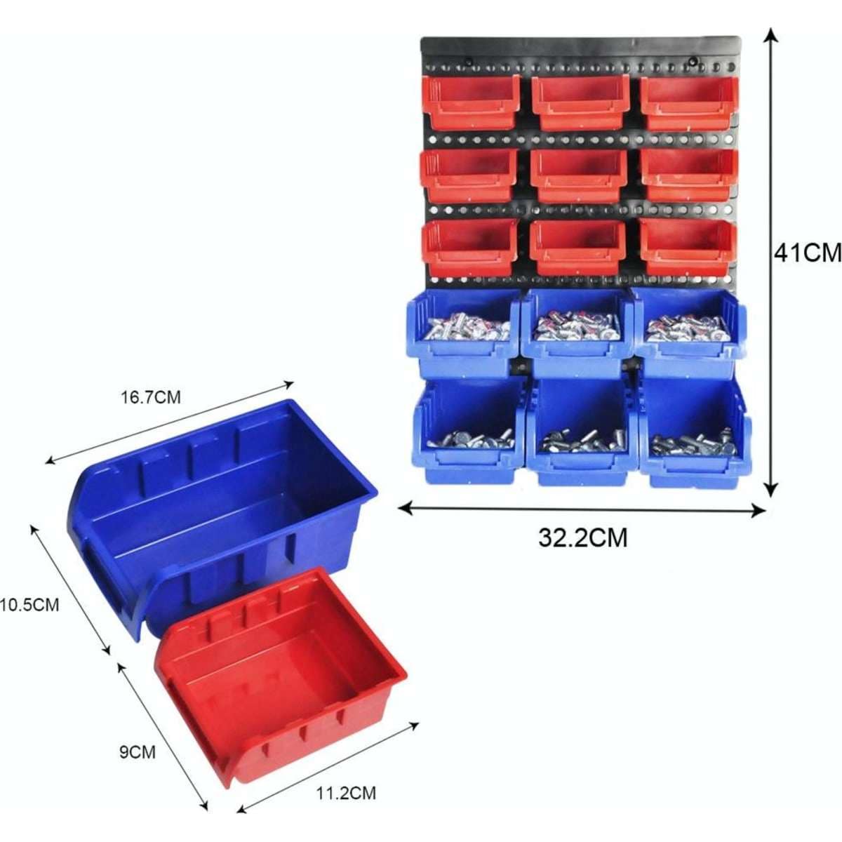 Traderight Tool Storage Bins Box Wall Mounted Organiser Cabinet Garage ...