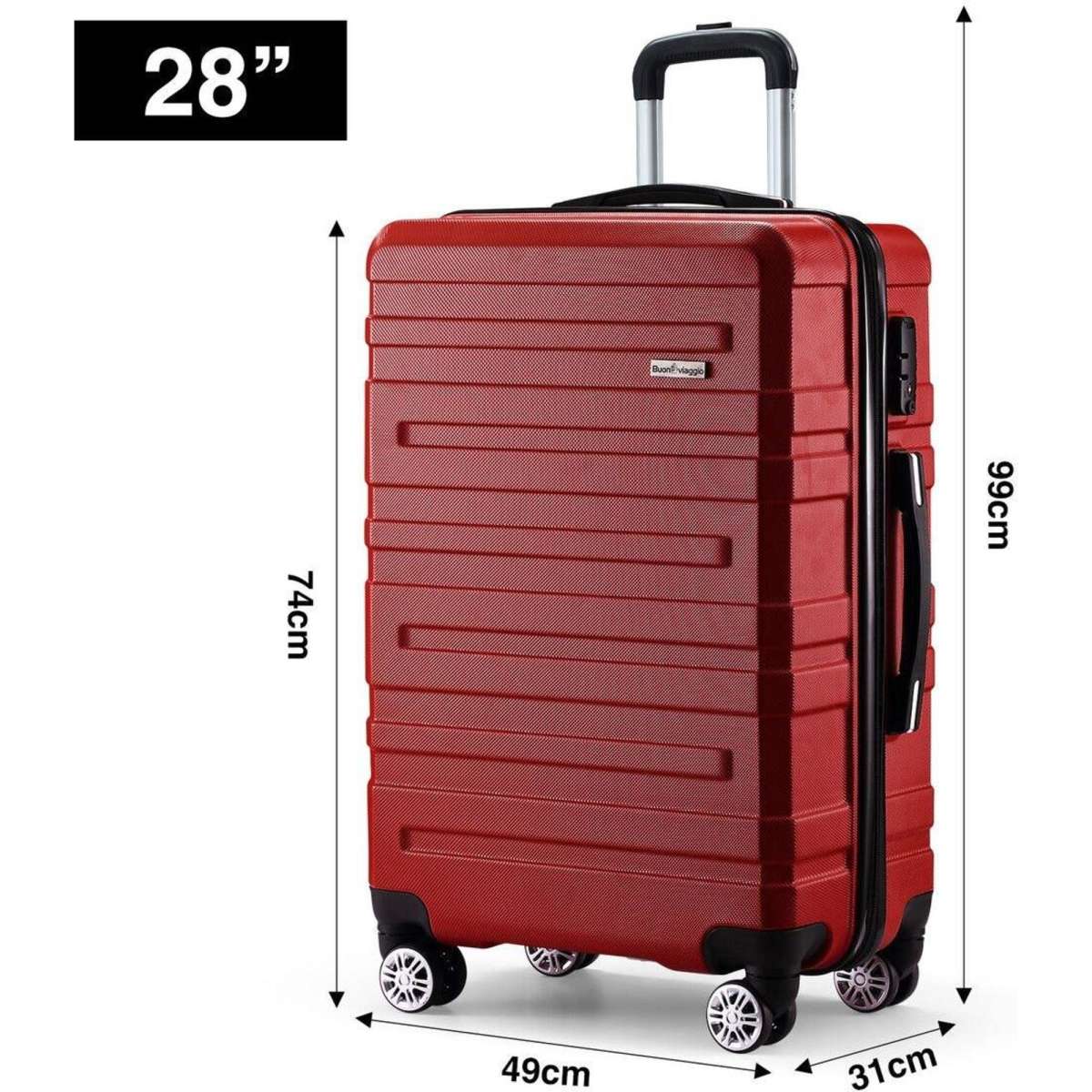 Buon Viaggio 3 Piece Luggage Set Travel Suitcases Hard Carry On Trolley ...
