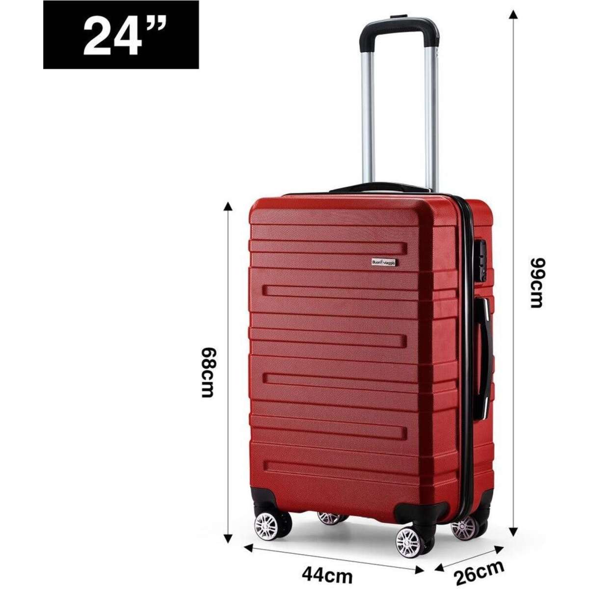 Buon Viaggio 3 Piece Luggage Set Travel Suitcases Hard Carry On Trolley ...