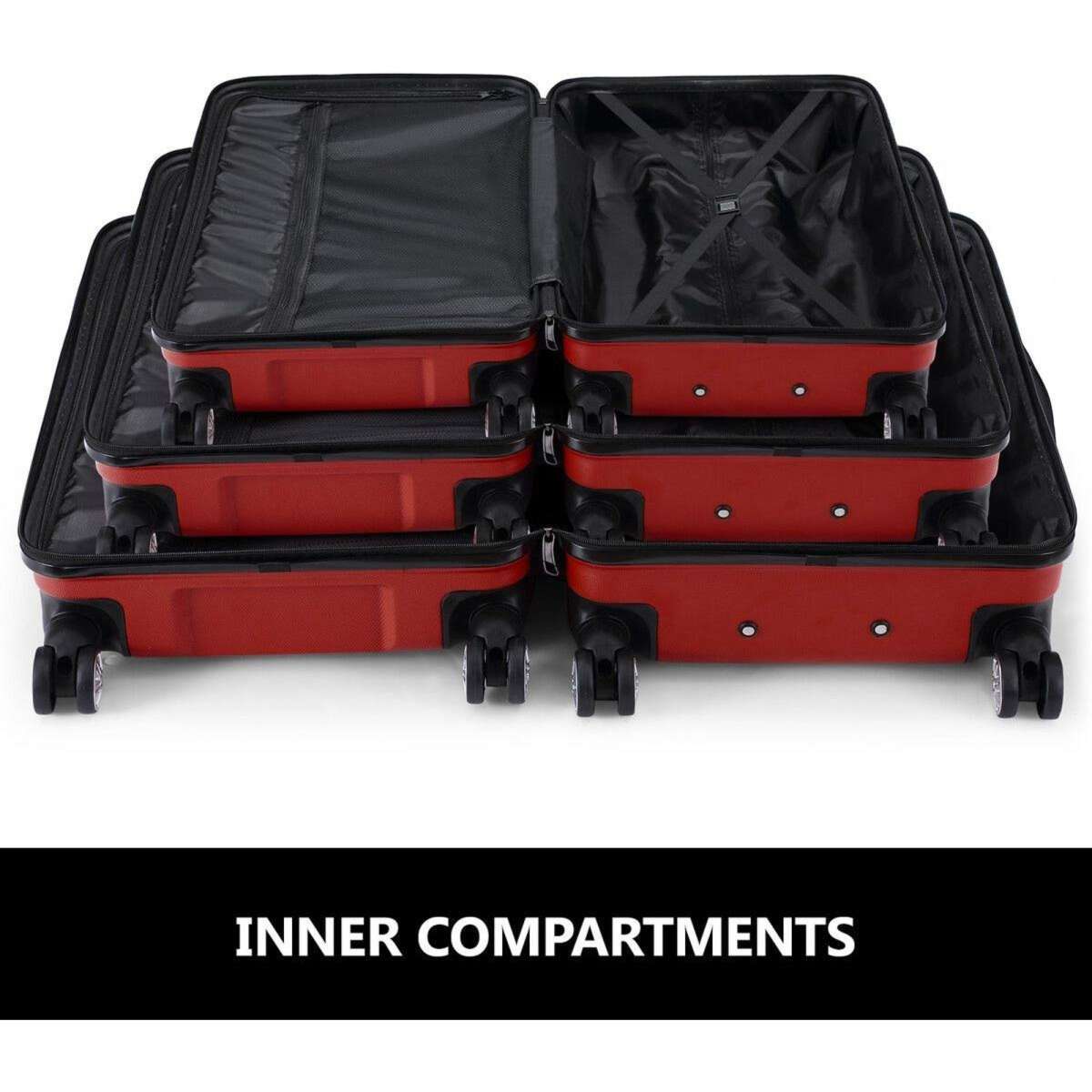 Buon Viaggio 3 Piece Luggage Set Travel Suitcases Hard Carry On Trolley ...
