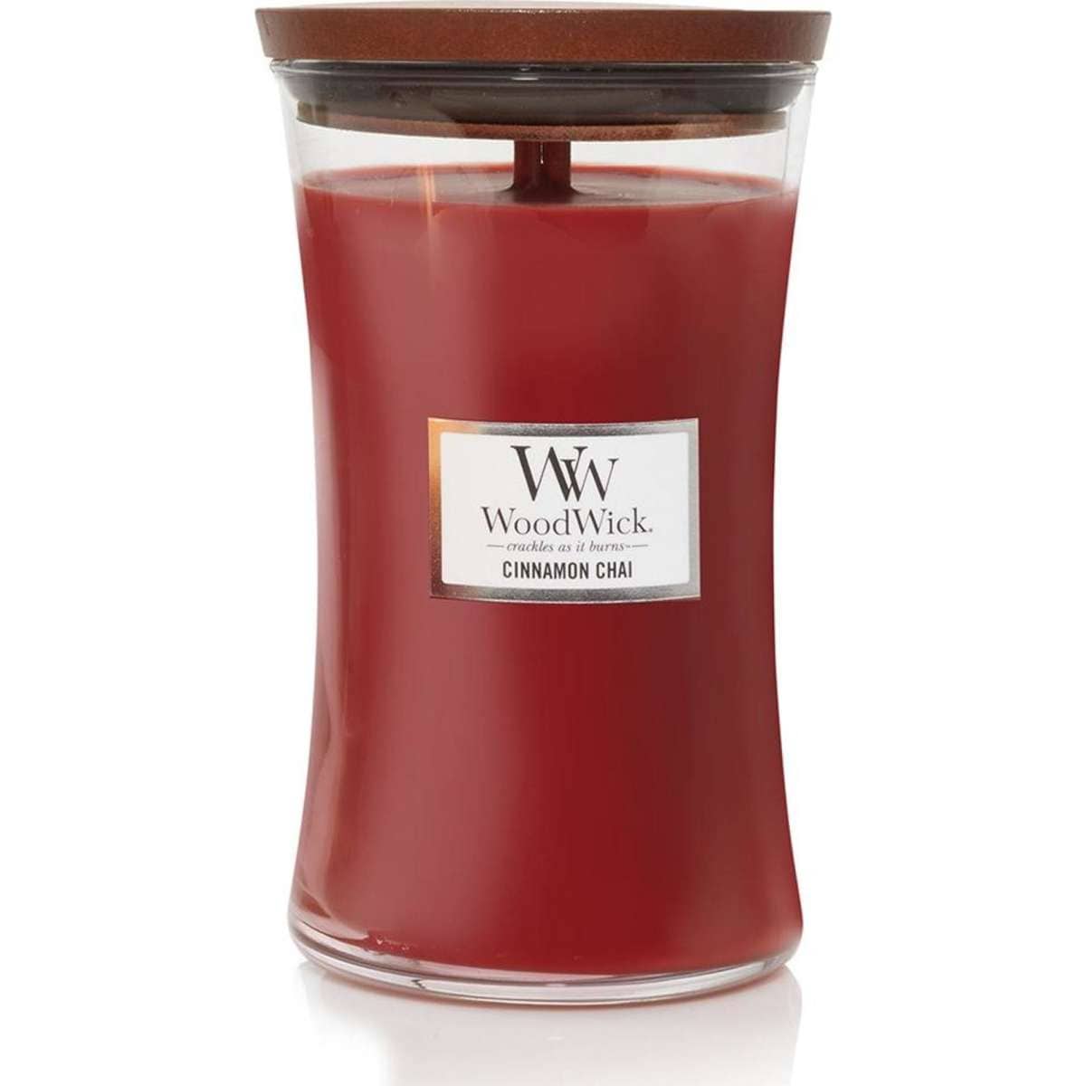 Woodwick Large Candle Cinnamon Chai at Sandra Madrigal blog