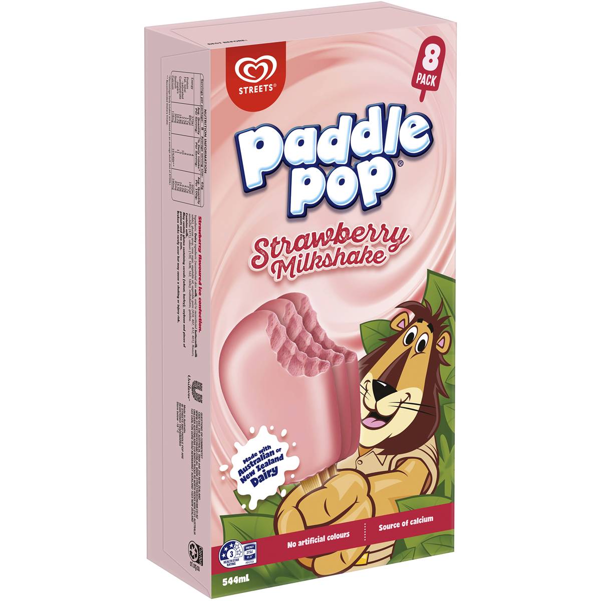 Streets Paddle Pop Strawberry Milkshake 8 Pack | Woolworths