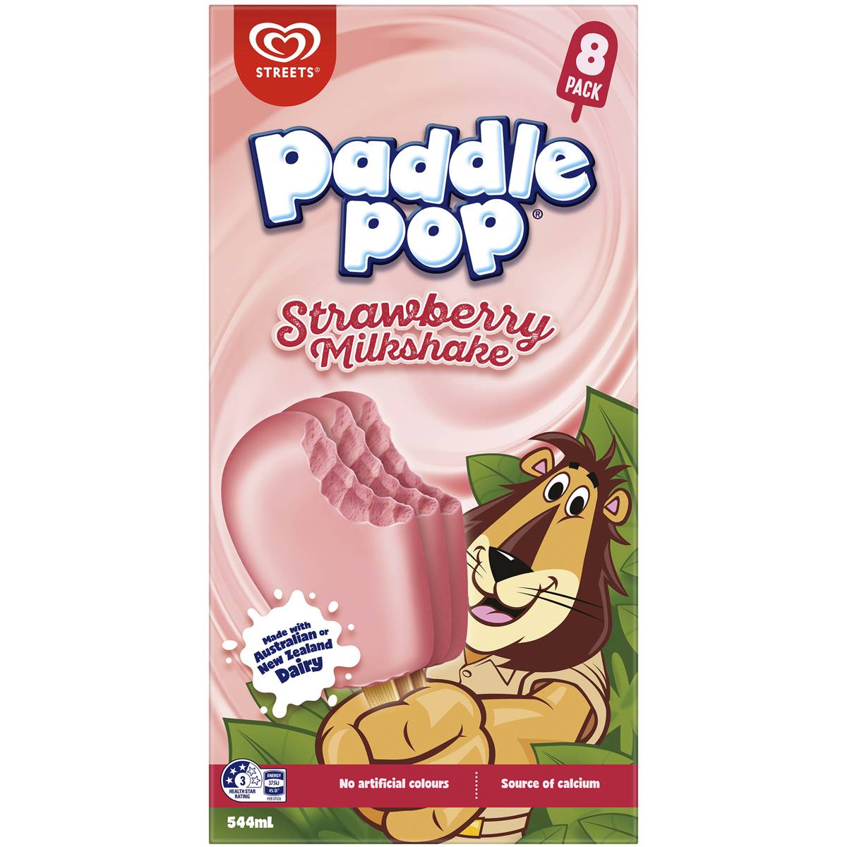 Streets Paddle Pop Strawberry Milkshake 8 Pack | Woolworths