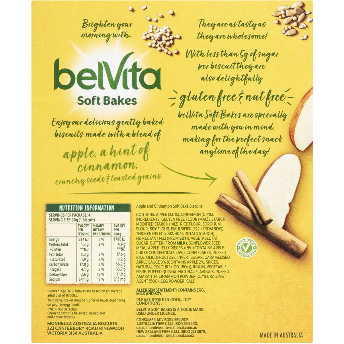 Belvita Soft Bakes Apple & Cinnamon 120g | Woolworths