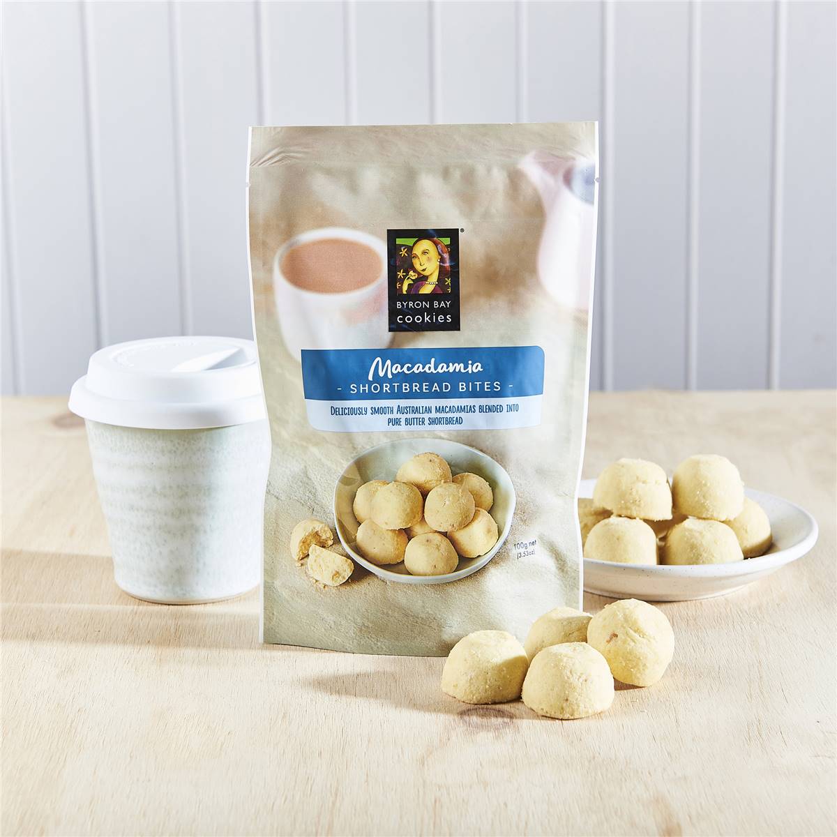 Byron Bay Cookies Macadmia Shortbread Bites 100g | Woolworths