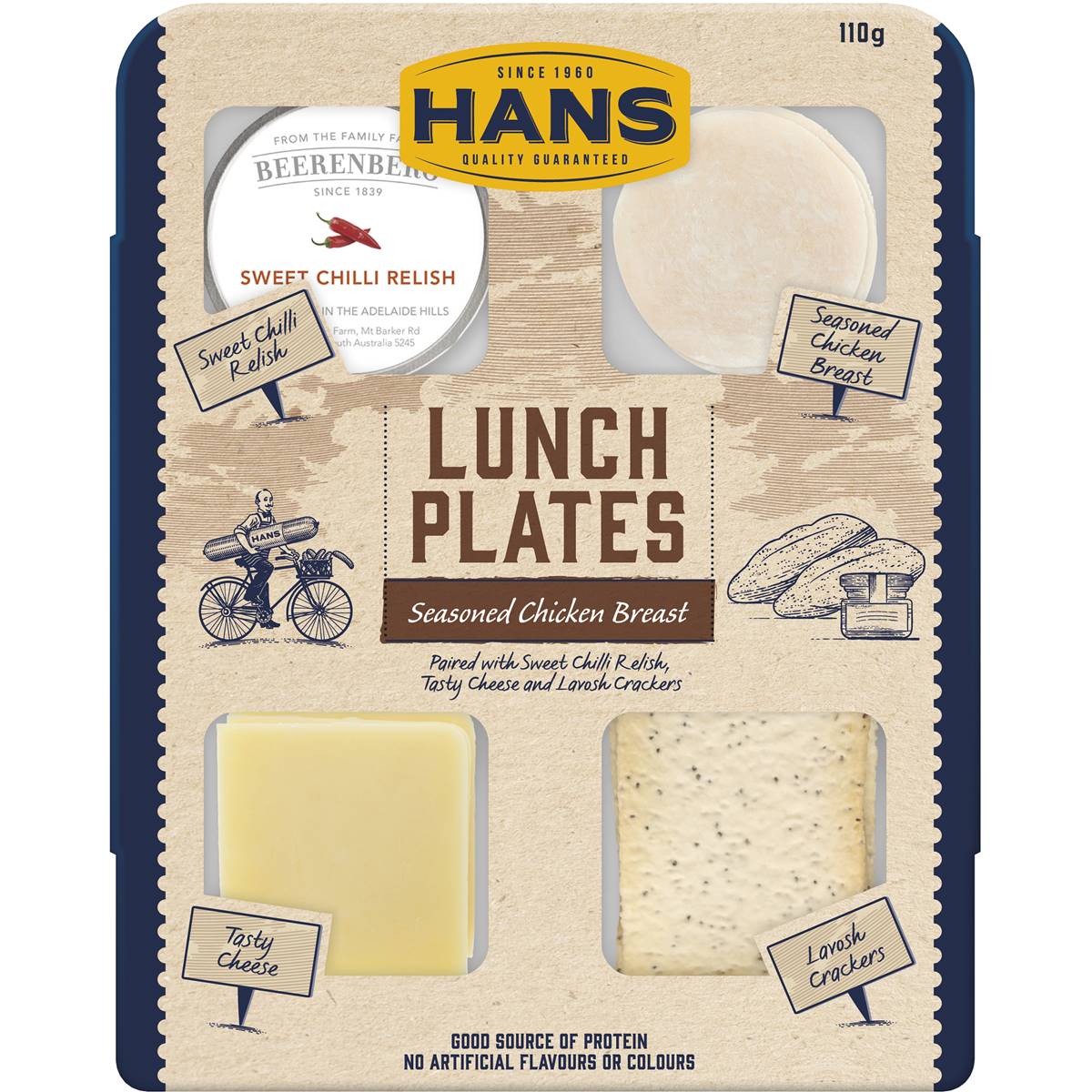 Hans Lunch Plates Seasoned Chicken Breast & Sweet Chilli Relish 110g ...