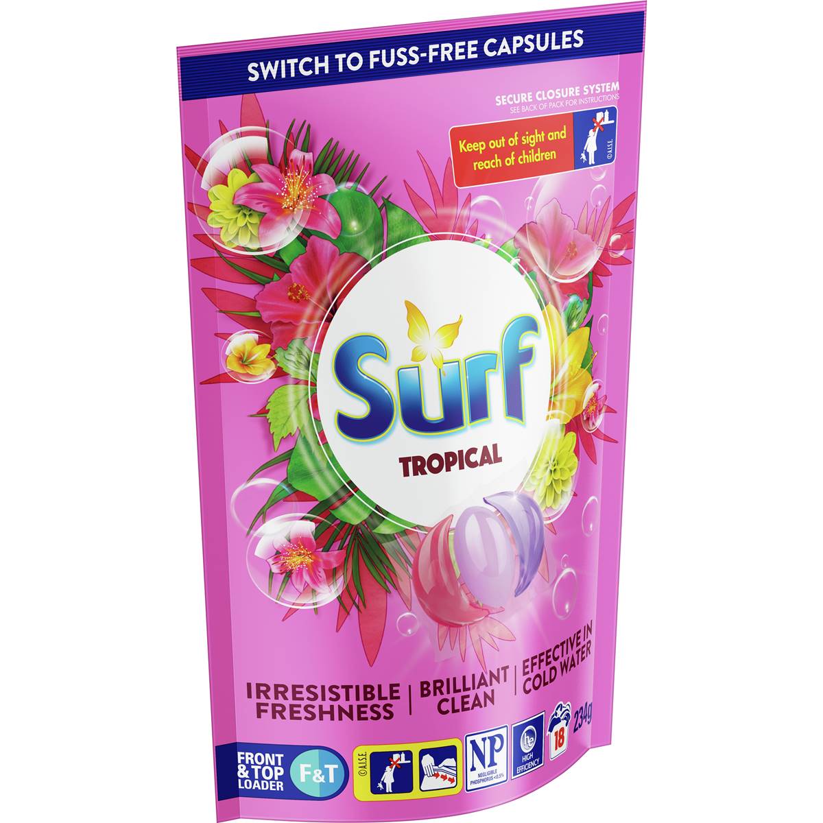 Surf Laundry Capsules Tropical 18 Pack | Woolworths