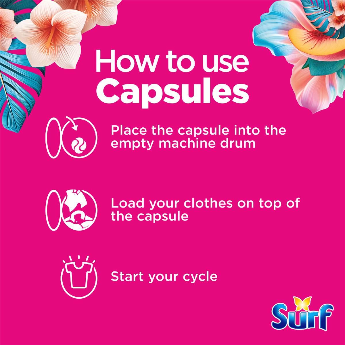 Surf Laundry Capsules Tropical 18 Pack | Woolworths