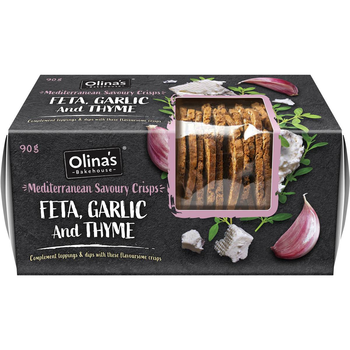 Olina's Bakehouse Savoury Crackers Feta, Thyme & Garlic 90g | Woolworths