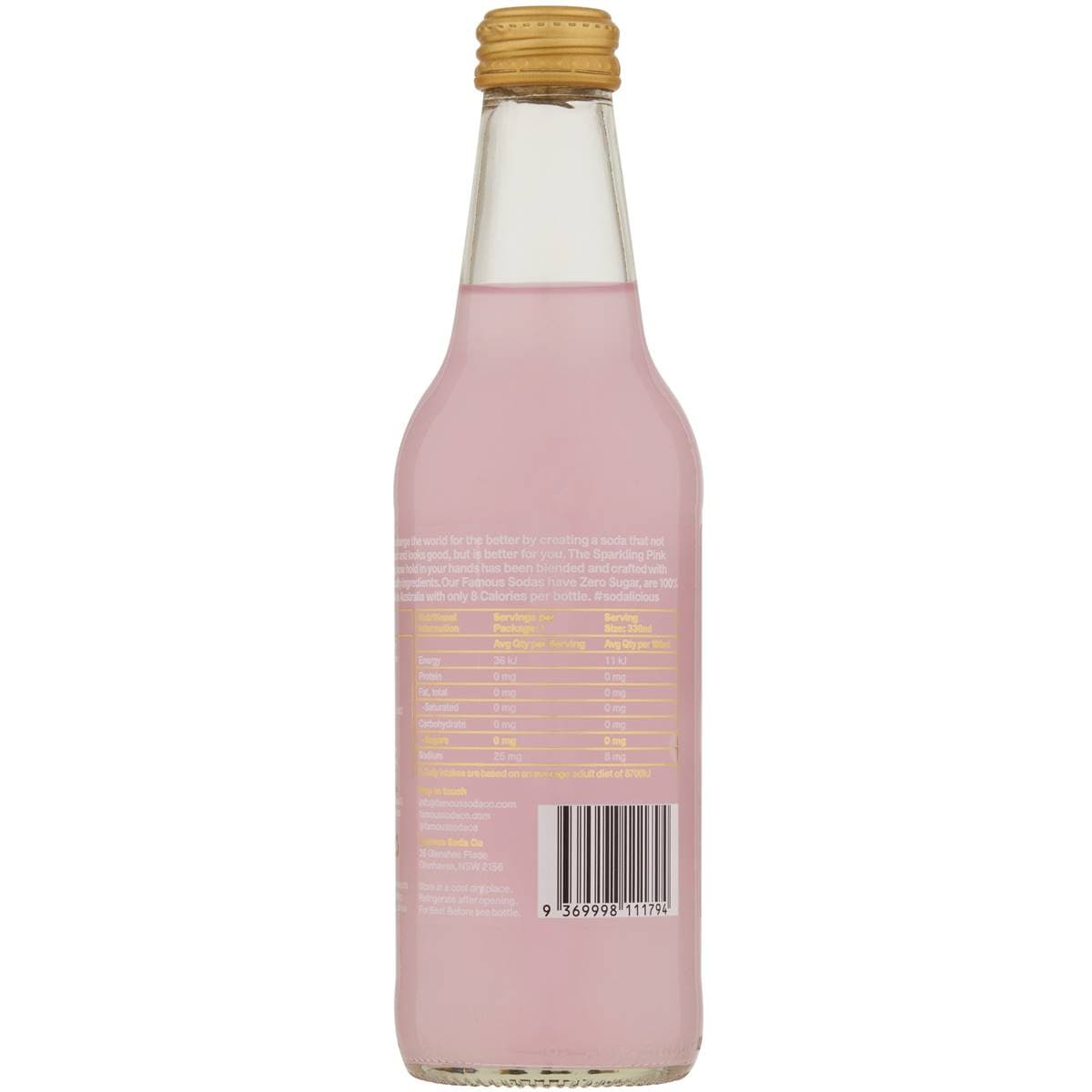 Famous Soda Co Pink Lemonade 330ml | Woolworths