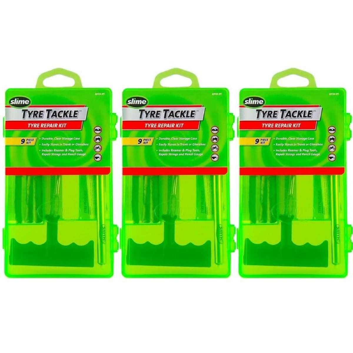 Tire Puncture Repair Kit Slime - 9-Piece Set With Gauge & Plugs For ...