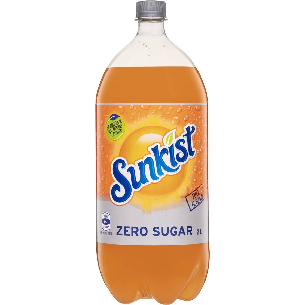 Sunkist Zero Sugar Orange Soft Drink Bottle Sugar Free 2l | Woolworths