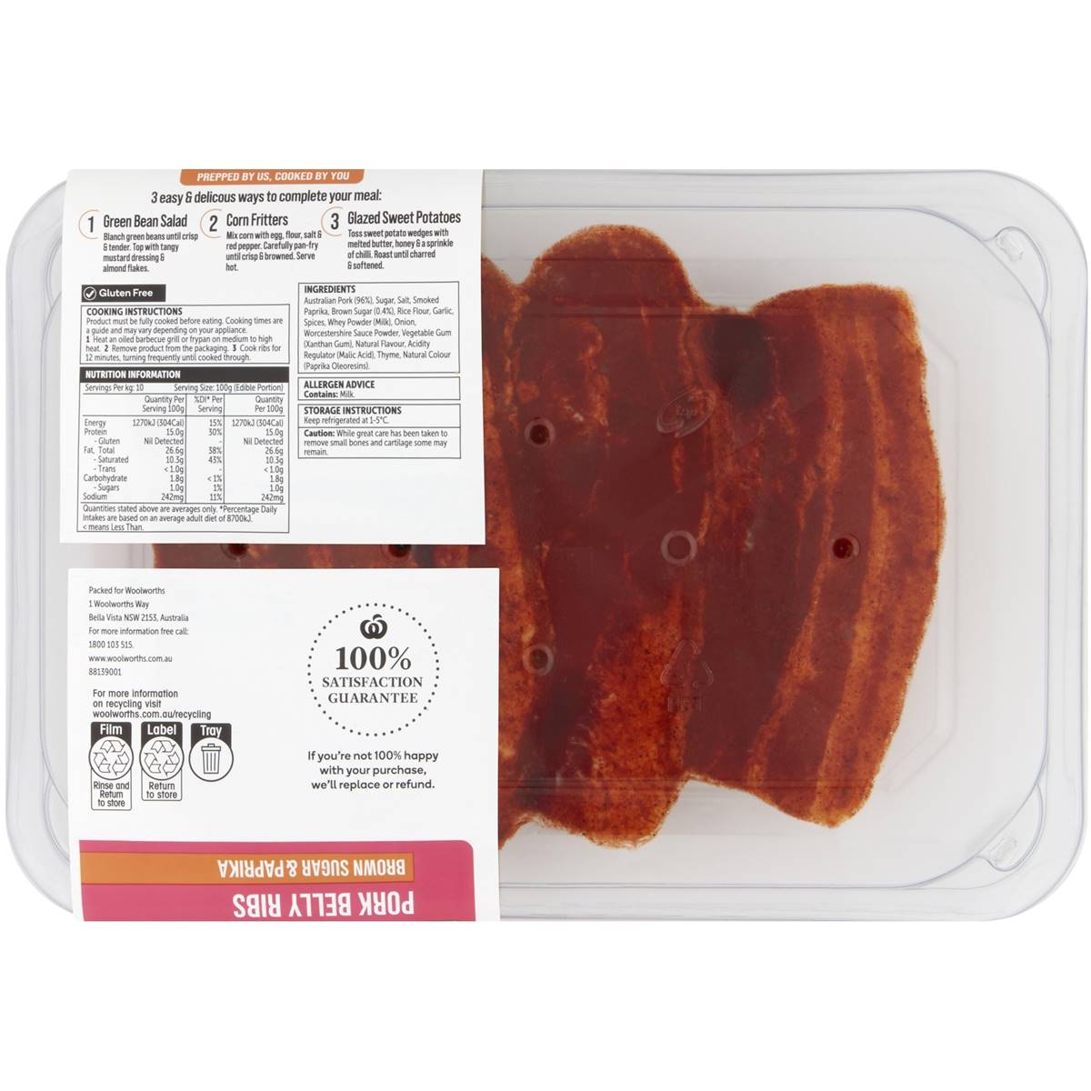 Woolworths Cook Pork Belly Ribs Brown Sugar & Paprika 320g - 420g ...
