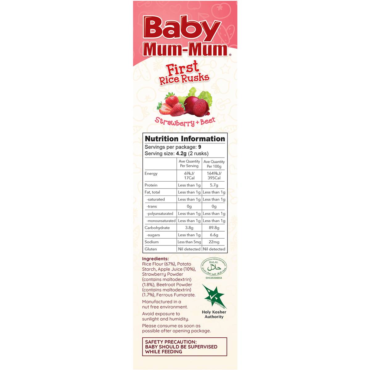 Baby Mum Mum Strawberry & Beetroot Rusks 18 Pack | Woolworths