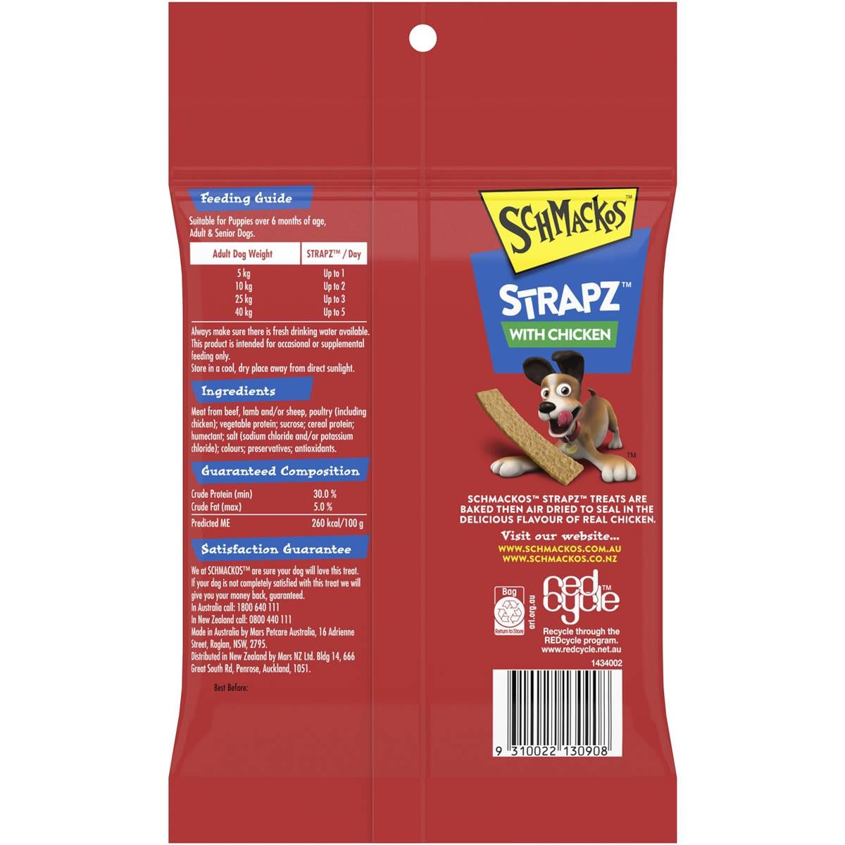 Schmackos Strapz With Chicken Dog Treats 180g | Woolworths