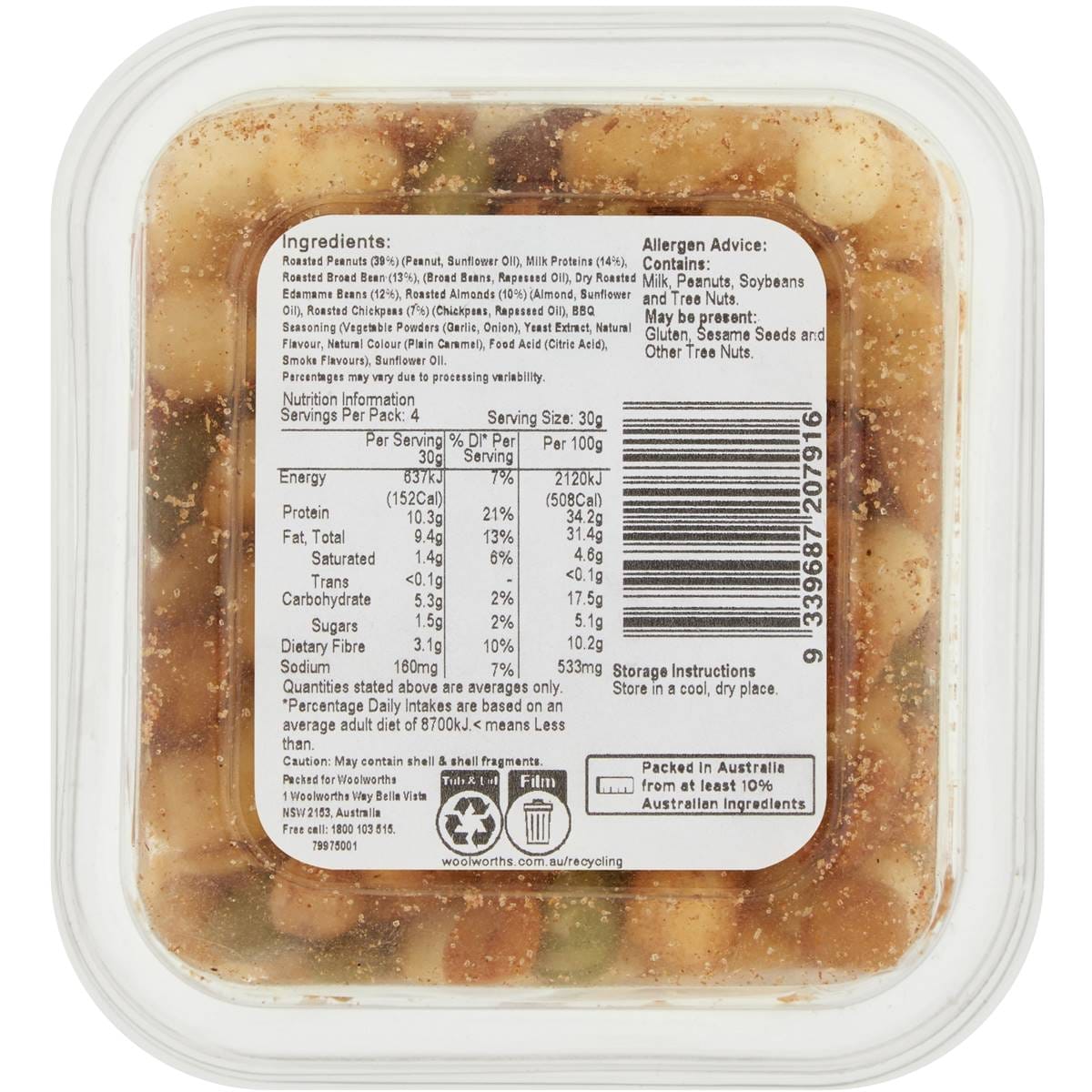 Woolworths Snack Pot High Protein Bbq Mix 120g | Woolworths