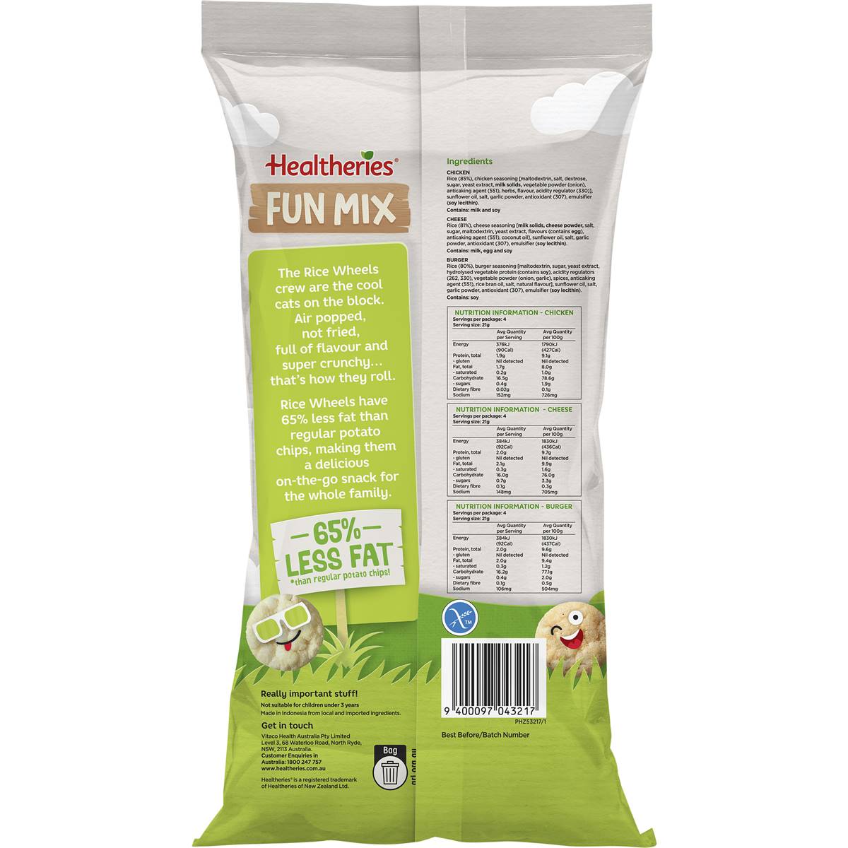 Healtheries Rice Wheels Fun Mix Multipack Gluten Free Lunchbox Snacks ...