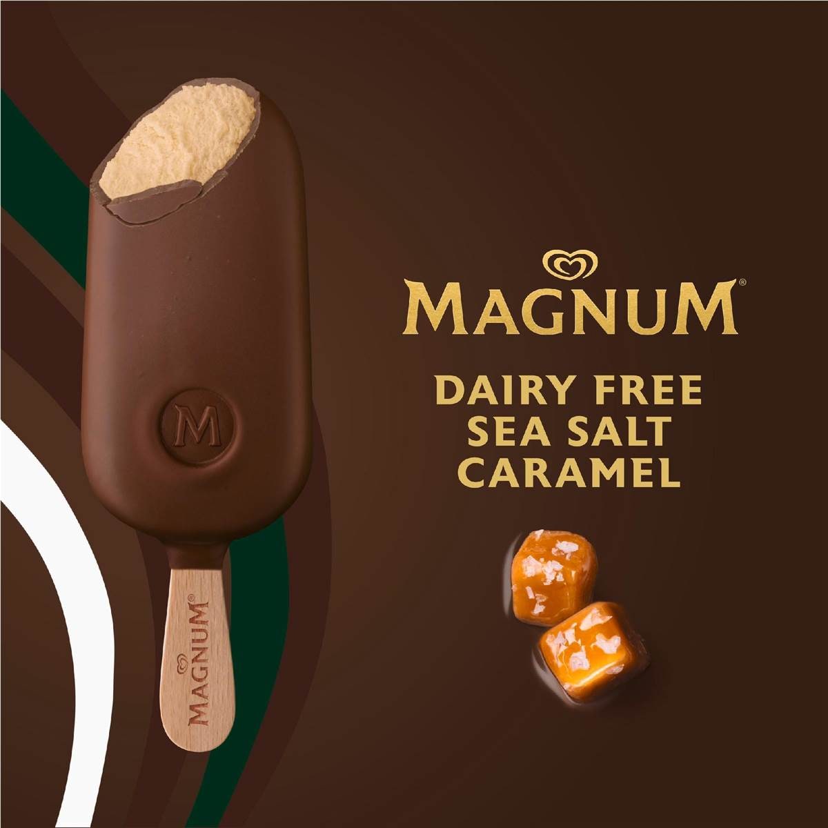 Magnum Dairy Free Frozen Dessert Sticks Sea Salt Caramel 90ml X 3 Pack ...