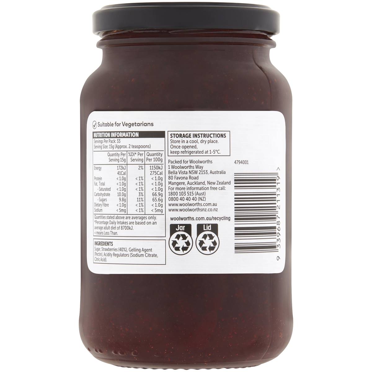 Woolworths Strawberry Jam 500g | Woolworths