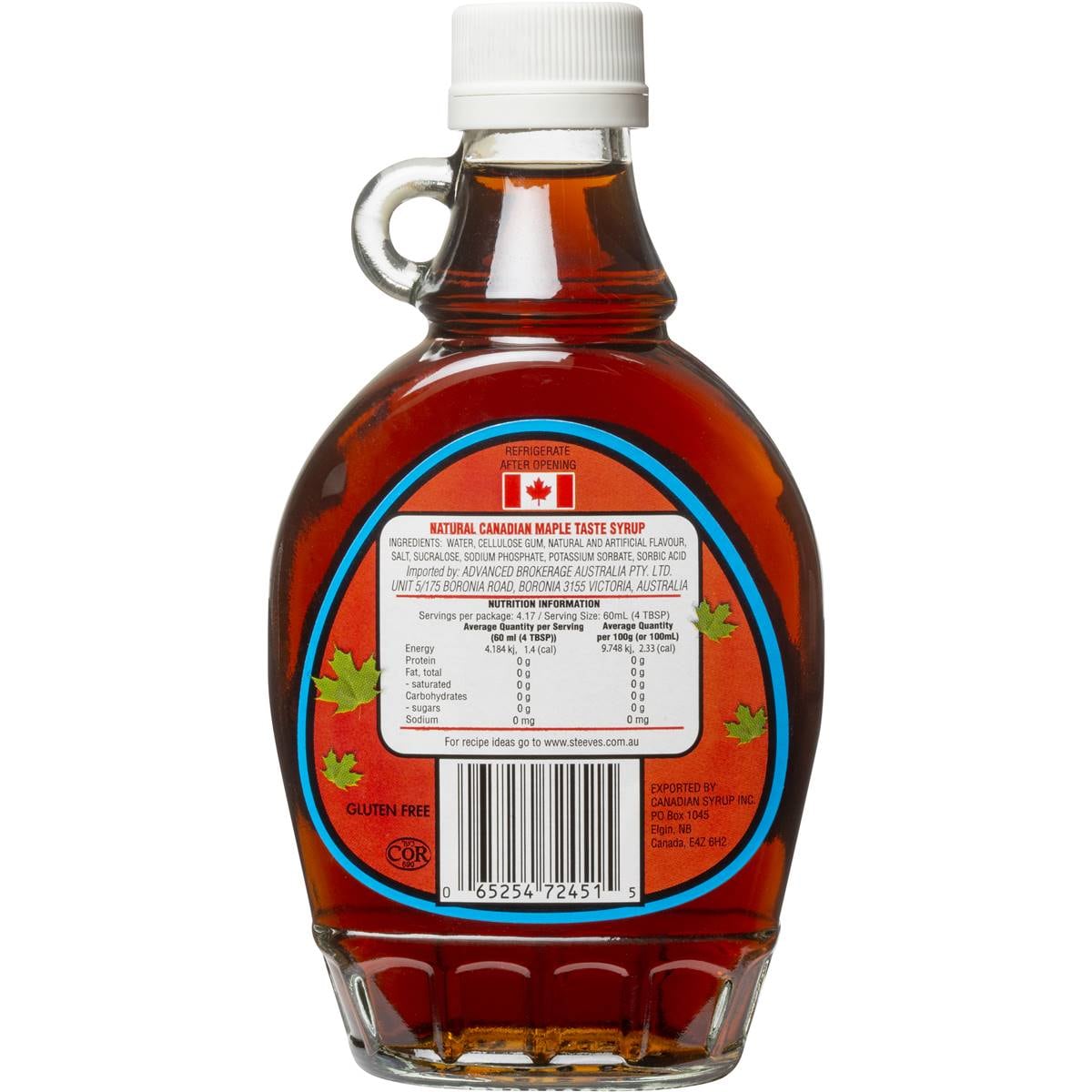 Steeves Maples Sugar Free Syrup 250ml | Woolworths