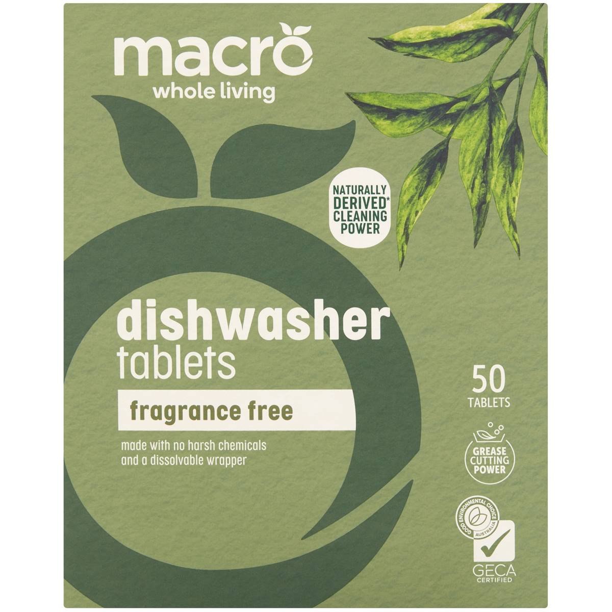 Macro Dishwasher Tablets Fragrance Free 50 Pack | Woolworths