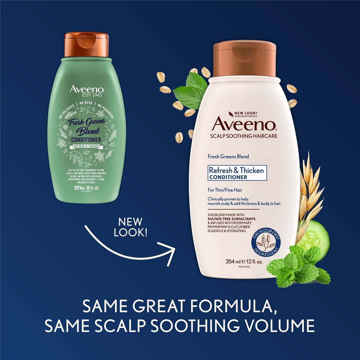 Aveeno Fresh Greens Blend Volumising Conditioner For Fine Hair 354ml ...