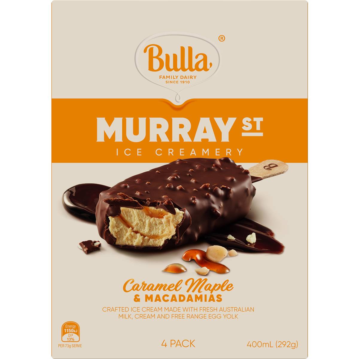 Bulla Murray Street Caramel Maple & Macadamia 4 Pack | Woolworths
