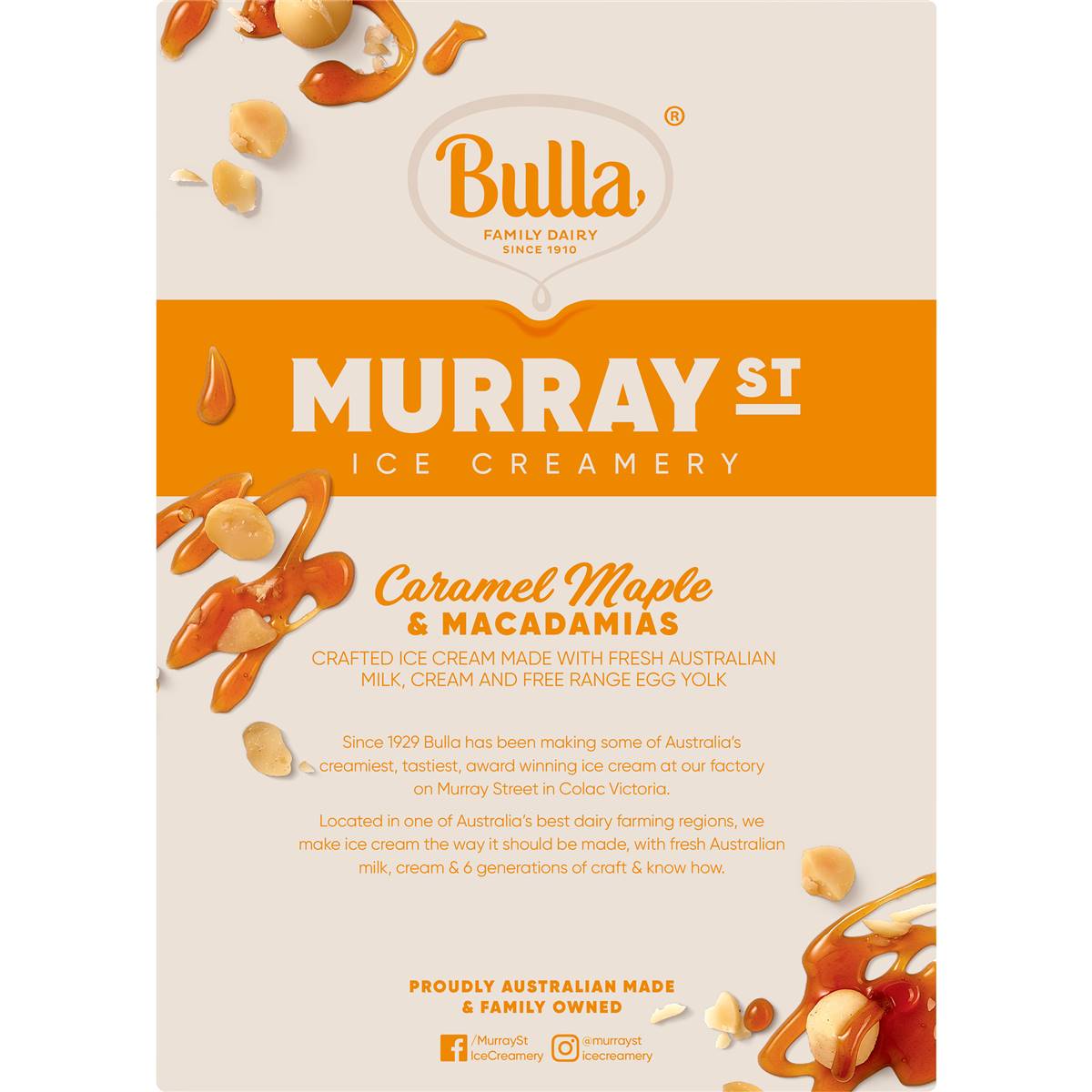 Bulla Murray Street Caramel Maple & Macadamia 4 Pack | Woolworths