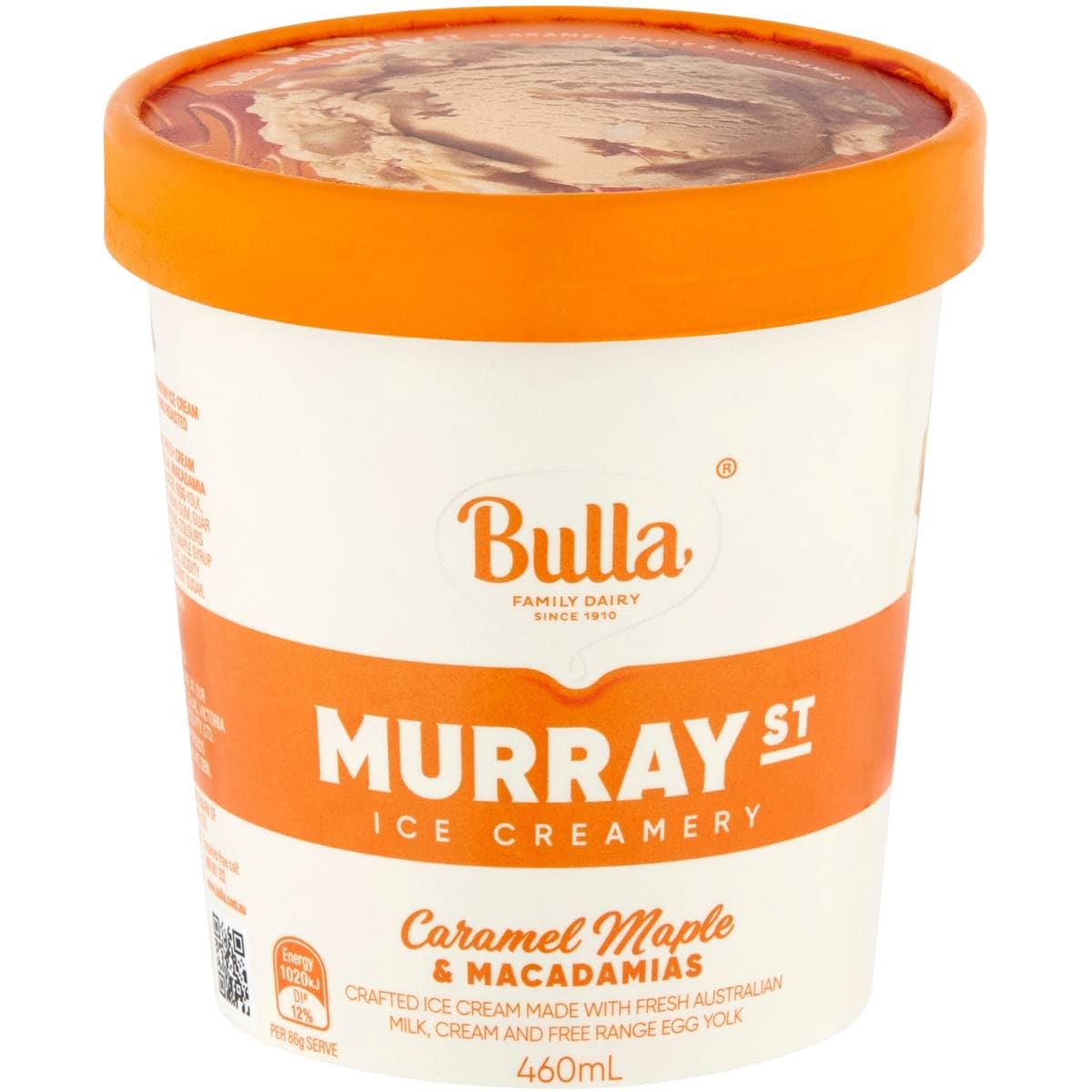 Bulla Murray Street Caramel Maple & Macadamias 460ml | Woolworths