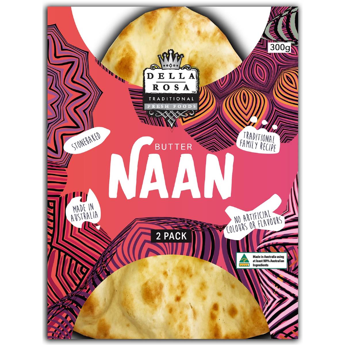 Della Rosa Butter Naan 2 Pack | Woolworths