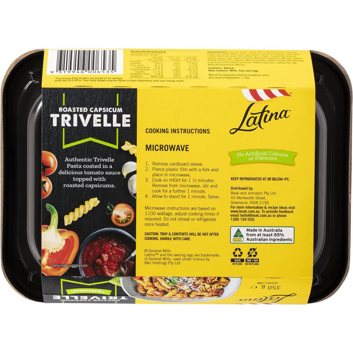 Latina Fresh Vegetable Trivelle Pasta Chilled Meal 350g | Woolworths