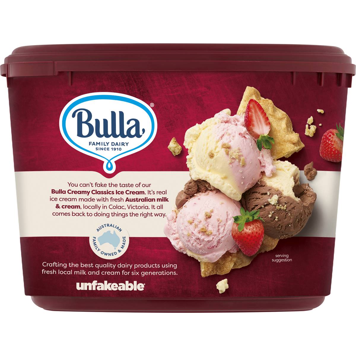 Bulla Creamy Classics Neapolitan Tub 2l | Woolworths