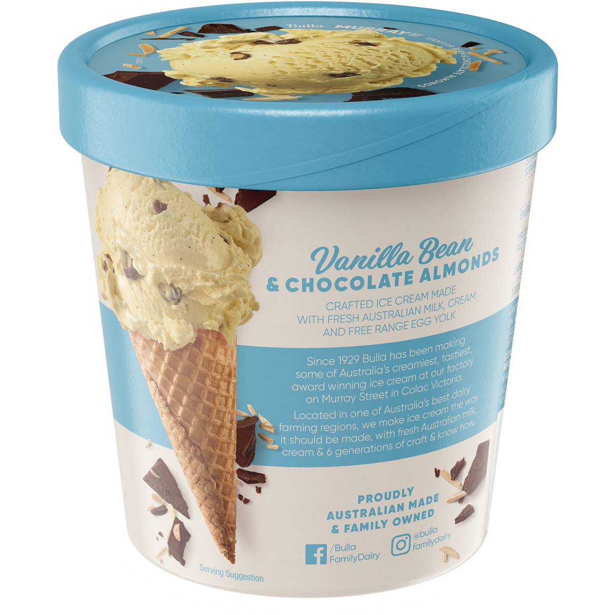 Bulla Murray Street Vanilla Bean & Chocolate Almonds 460ml | Woolworths