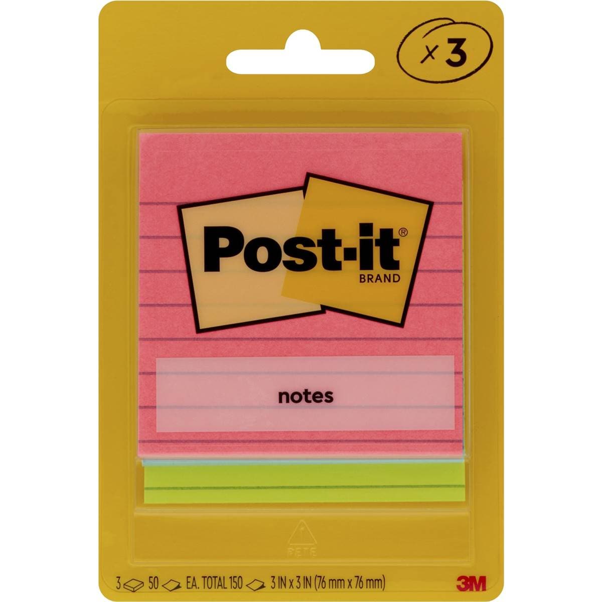 Post-it Sticky Lined Note Pad 3 Pack | Woolworths