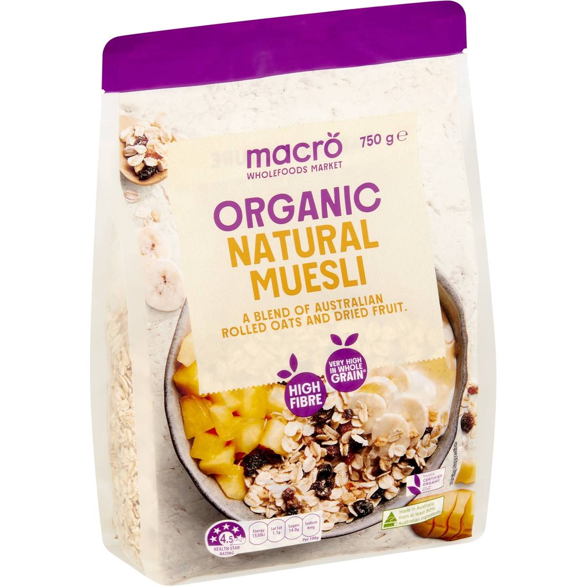 Macro Organic Natural Muesli 750g | Woolworths