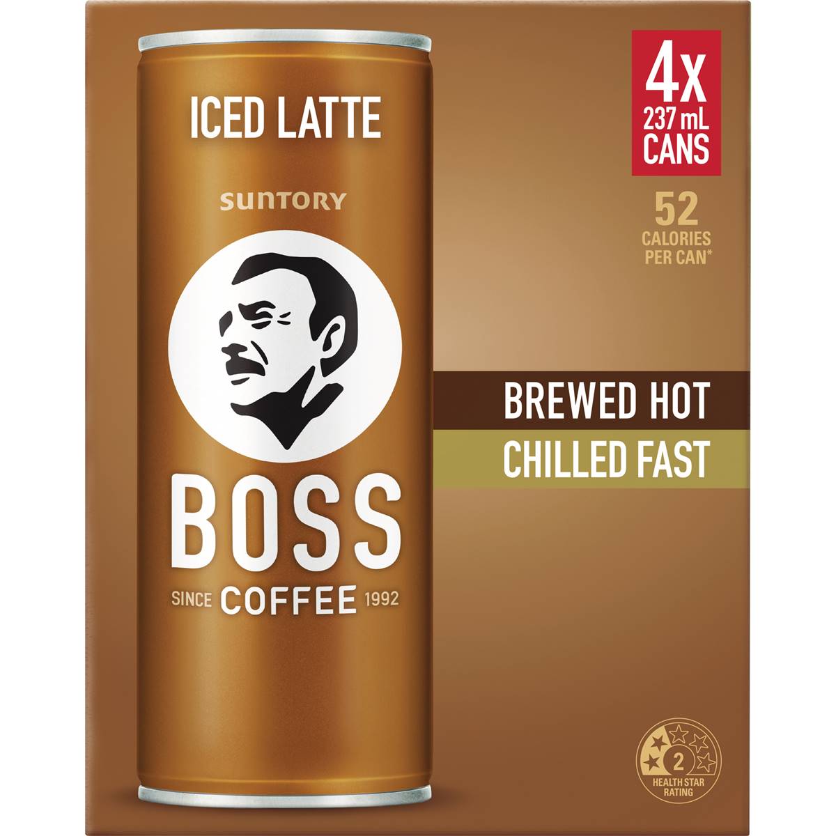 Suntory Boss Coffee Iced Latte Cans 237ml X4 Pack | Woolworths