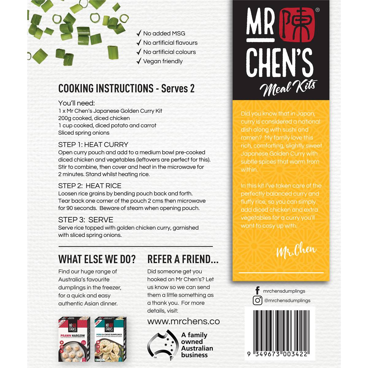 Mr Chen's Japanese Golden Curry 500g | Woolworths