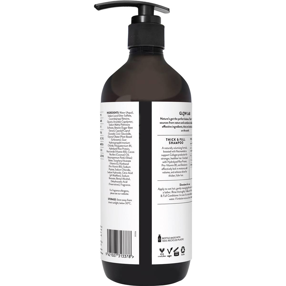 Glow Lab Thick & Full Shampoo With Collagen 600ml | Woolworths