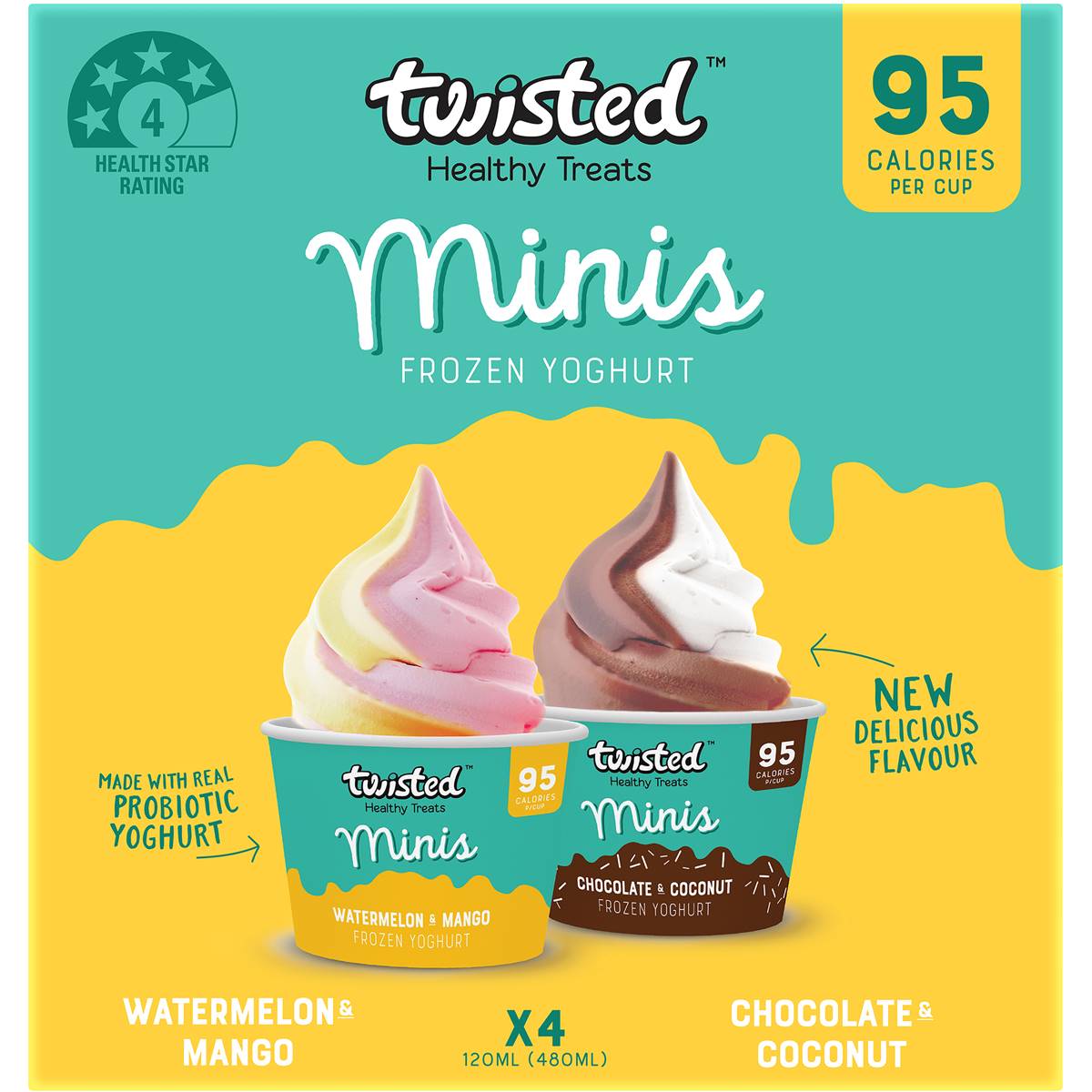 Twisted Watermelon/mango & Chocolate / Coconut Frozen Yoghurt Minis ...