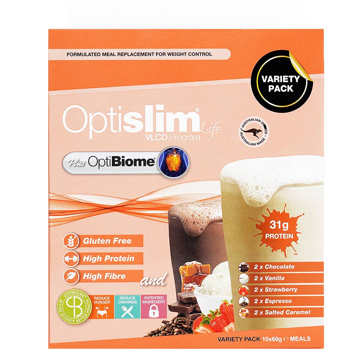 Optislim Optibiome Variety Shake Pack 60g X 10 Pack | Woolworths