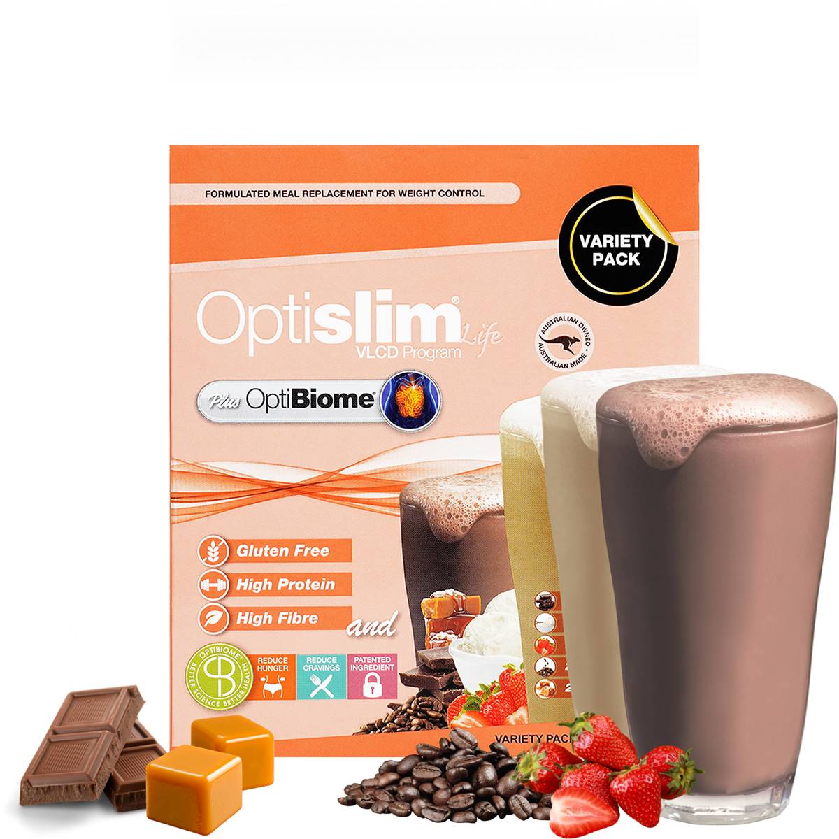 Optislim Optibiome Variety Shake Pack 60g X 10 Pack | Woolworths