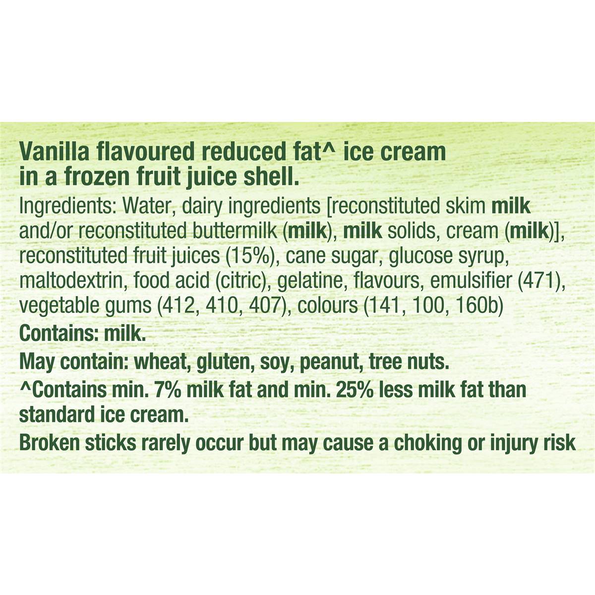 Splice Streets Pine Lime Ice Cream 8 Pack | Woolworths