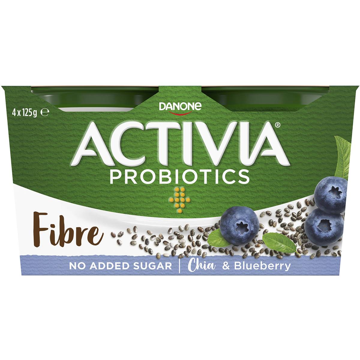 Activia Breakfast Probiotic Yoghurt Blueberry & Chia 4 Pack | Woolworths