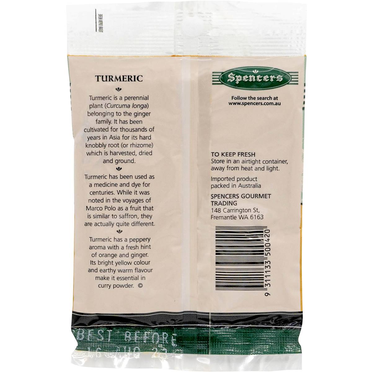 Spencers Turmeric Sachet 50g | Woolworths