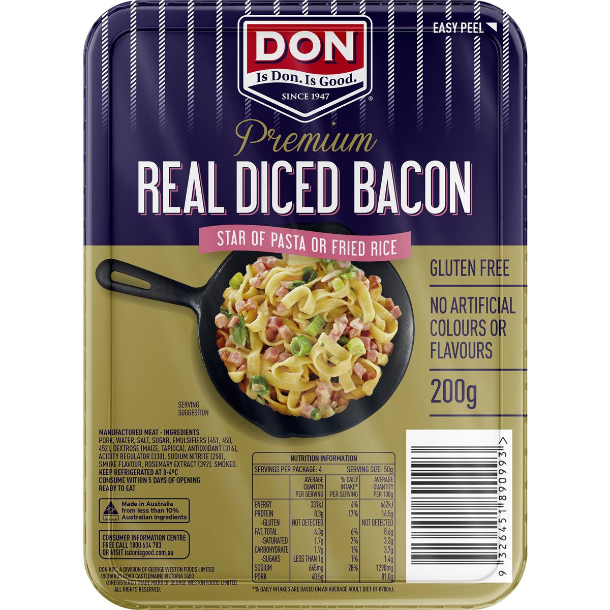 Don Premium Real Diced Bacon 200g | Woolworths