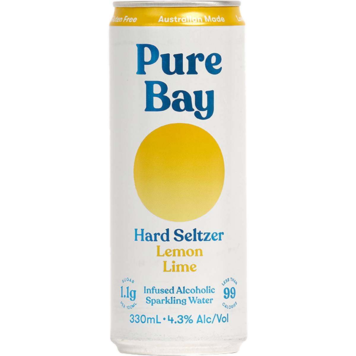Pure Bay Hard Seltzer Lemon Lime Can 330ml | Woolworths
