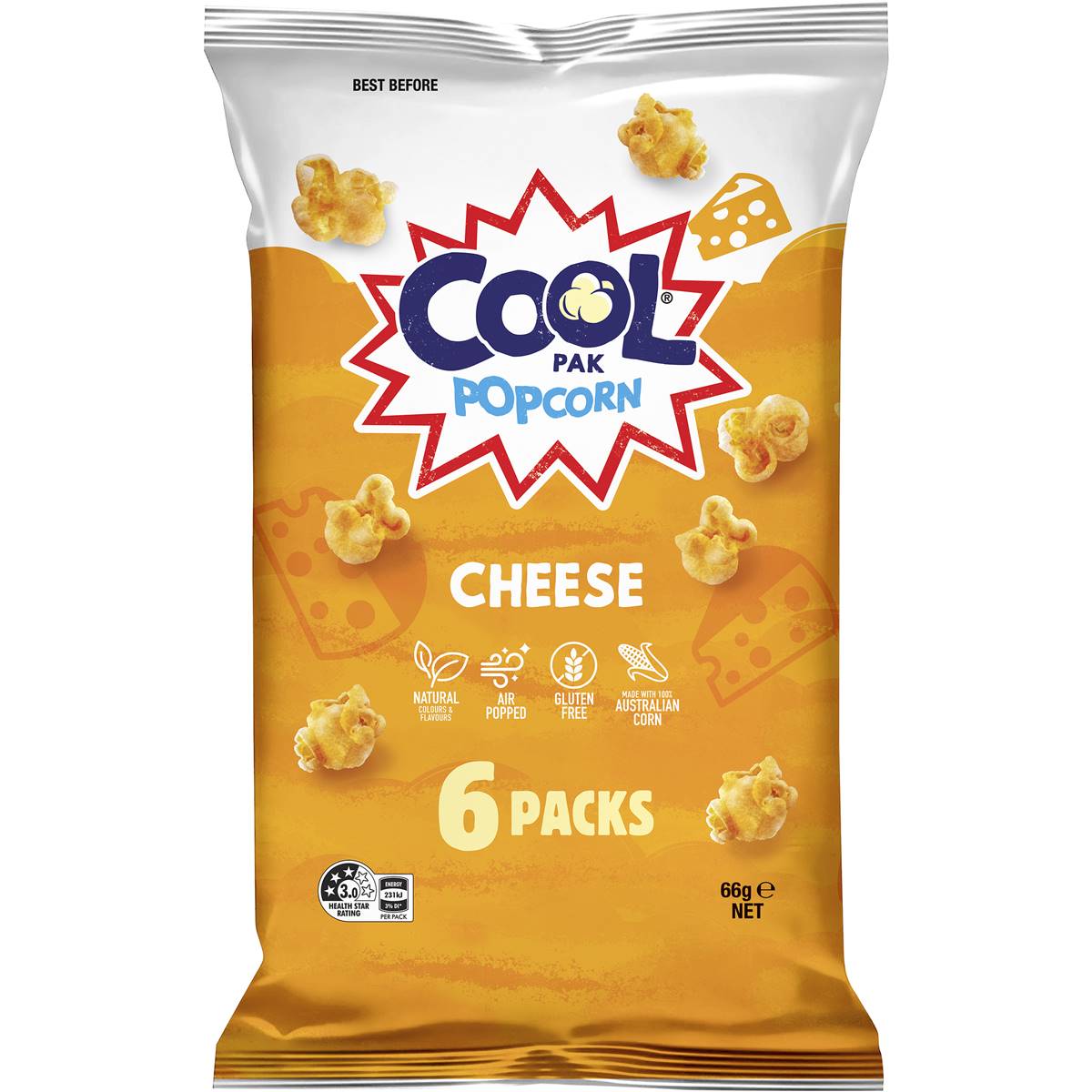 Cool Pak Cheese Popcorn Multipacks 11g X6 Pack | Woolworths